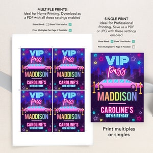 Limo Party VIP Pass Template, Editable VIP Limousine Badge for Lanyard ...