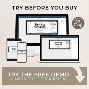 Driving Lesson Gift Voucher, Editable Driving School Gift Certificate ...