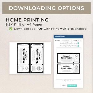 Dinner Reservation Gift Voucher, Editable Dinner Date Coupon, Dinner ...