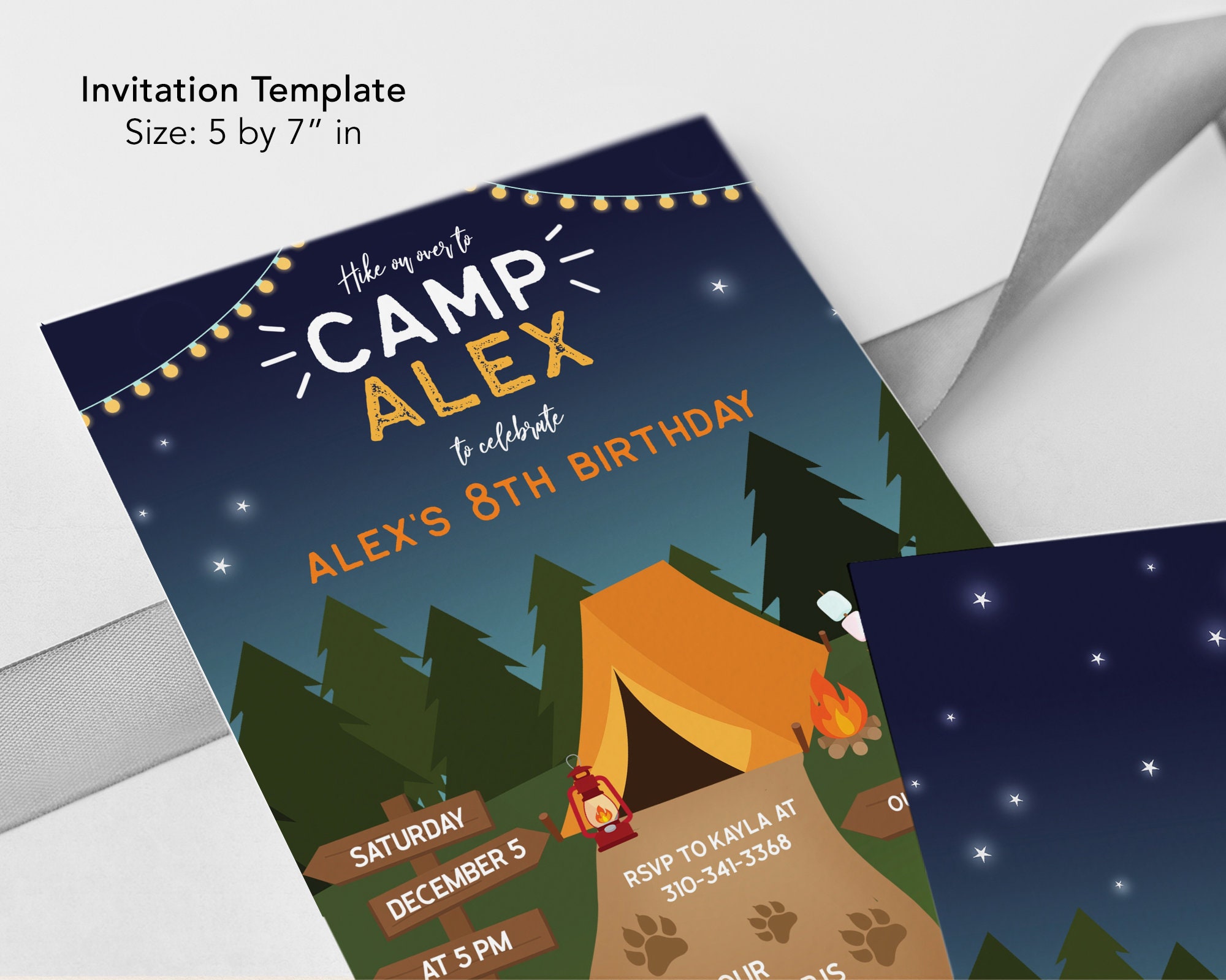 Camping Birthday Invitation Template Camping Party - Etsy Canada