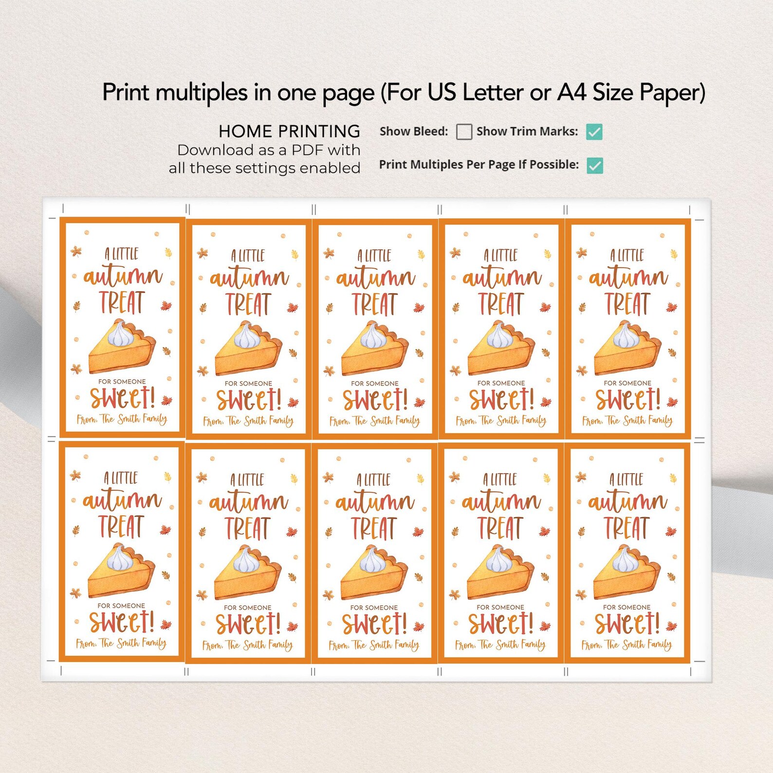 Editable Thanksgiving Gift Tag, Autumn Treat Party Favor, Thankful for ...