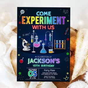EDITABLE Mad Science Birthday Invitation, Boy Science Party Template ...