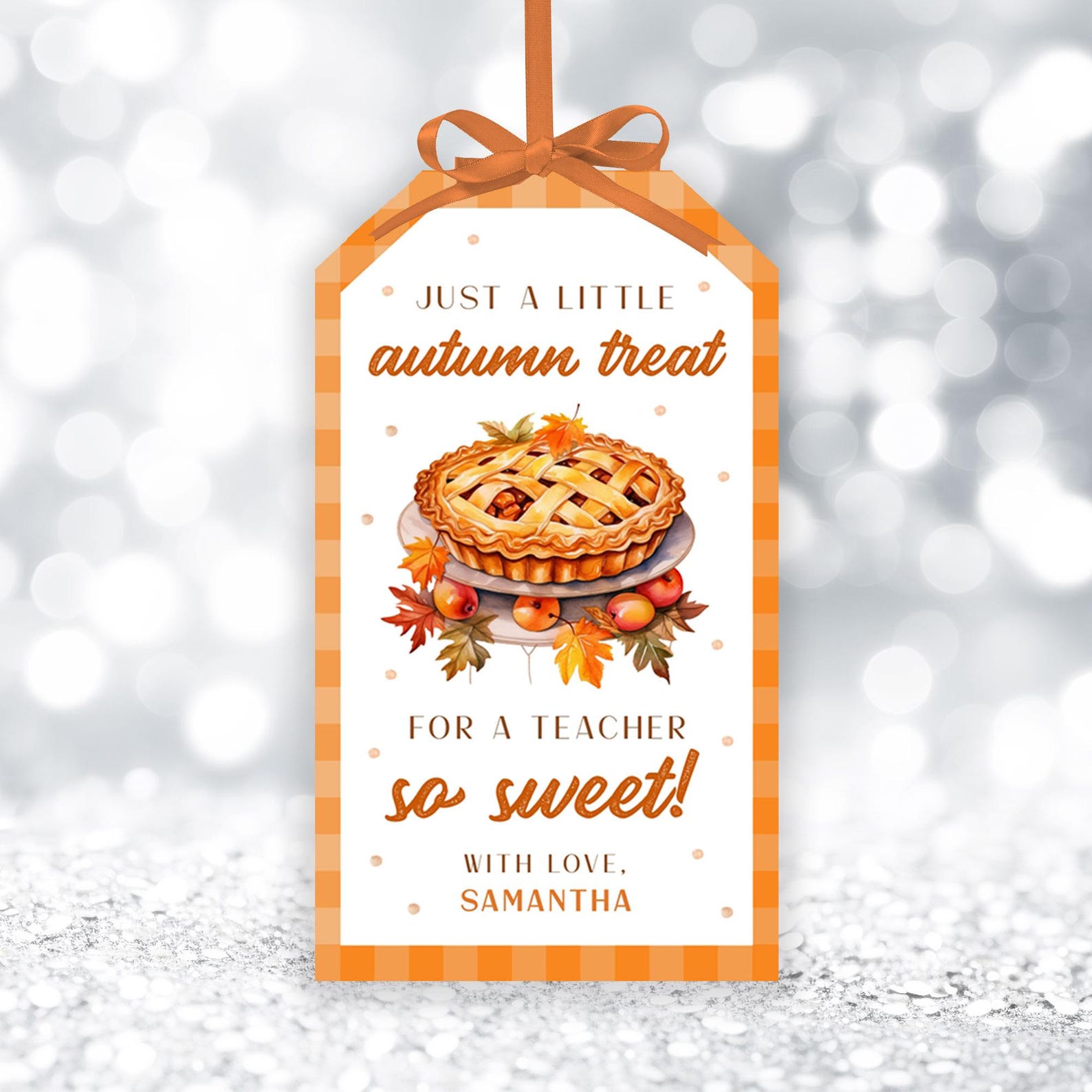 Editable Thanksgiving Gift Tag, Autumn Treat Party Favor, Thankful for ...