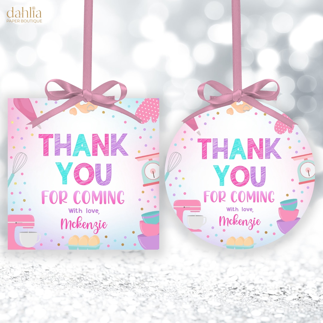 Thank You for Coming Gift Tag, EDITABLE Cupcake Decorating Party Favor ...