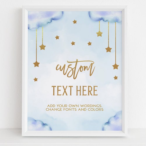 Twinkle Twinkle Little Star Welcome Sign EDITABLE Moon and - Etsy