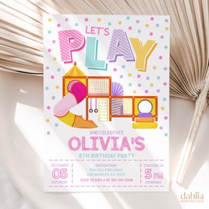Playground Birthday Invitation, EDITABLE Jungle Gym Party Invite ...