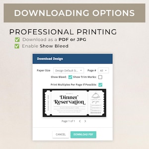 Dinner Reservation Gift Voucher, Editable Dinner Date Coupon, Dinner ...