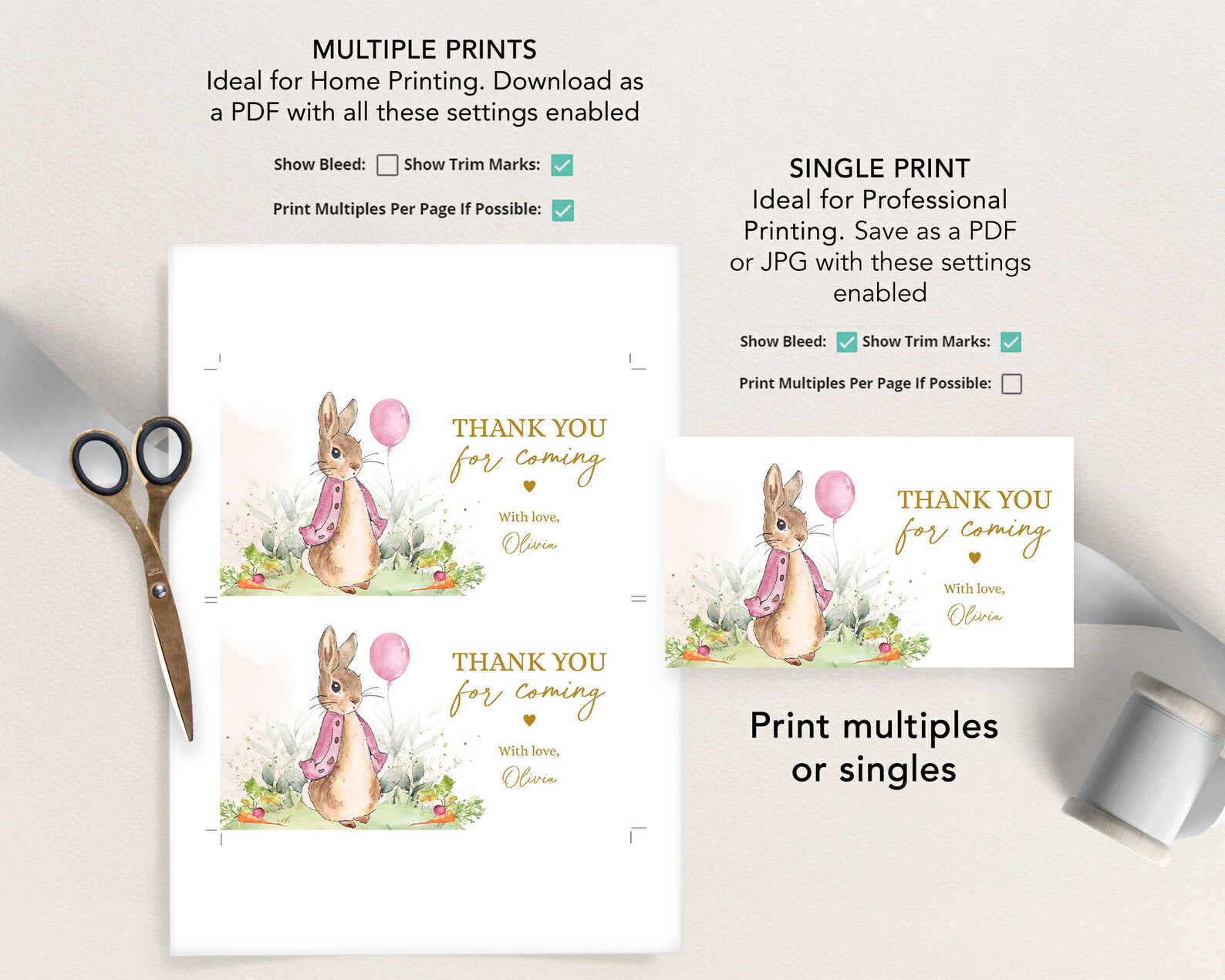 Peter Rabbit Gable Box Label Template, Editable Flopsy Bunny Party ...