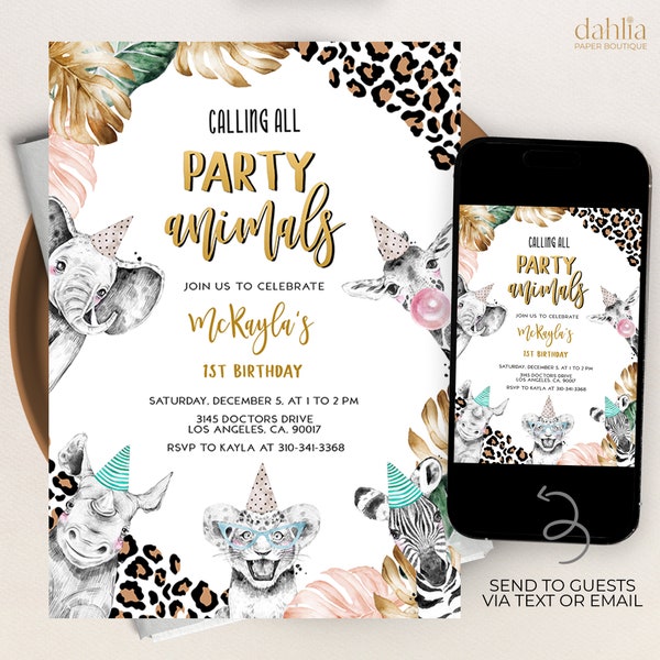 Animal Print Invite - Etsy
