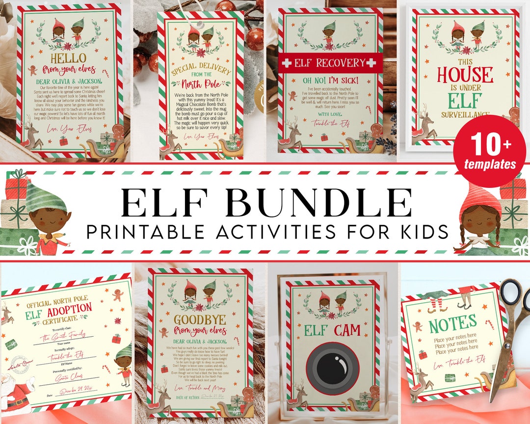 EDITABLE Elf Activity Bundle, Christmas Elf Template, Elf Letter, Elf ...