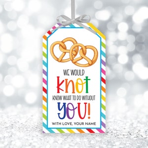 Editable Pretzel Knot Tag, Thank You Appreciation Template, Gift Tag ...