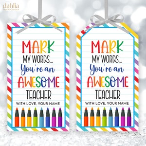 Editable Teacher Appreciation Favor Tags, Back to School Tag Template ...