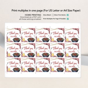 Summer Cookout Thank You Gift Tag, EDITABLE Red Gingham Backyard Party ...