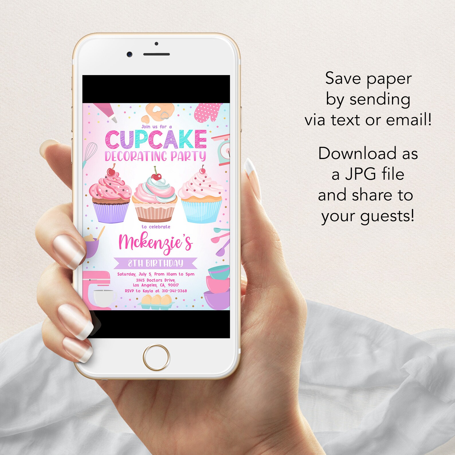 Cupcake Decorating Party Invitation, Editable Baking Birthday Invite ...