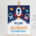 EDITABLE Space Birthday Welcome Sign Galaxy Planets Party - Etsy
