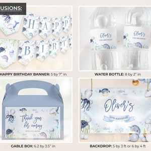 Under the Sea Birthday Party Bundle, EDITABLE Ocean Animals Party ...