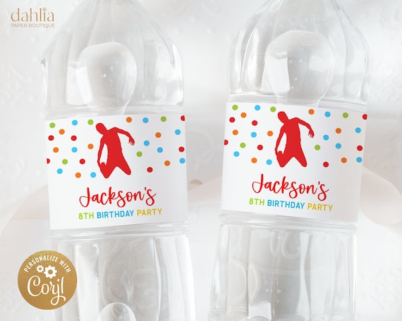 Jump Water Bottle Label Template, Editable Trampoline Bottle Wrapper ...