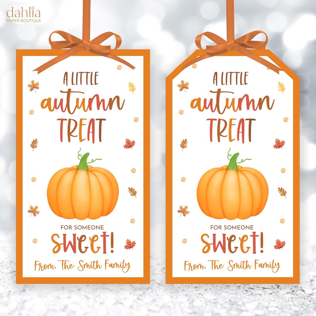 Editable Thanksgiving Gift Tag, Autumn Treat Party Favor, Thankful for ...