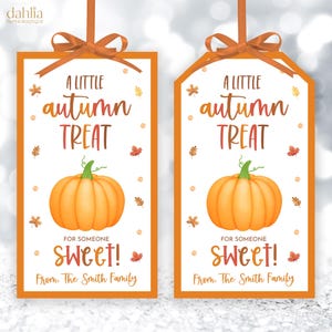 Editable Thanksgiving Gift Tag, Autumn Treat Party Favor, Thankful for ...