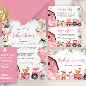 EDITABLE Farm Baby Shower Welcome Sign, Barn Animal Baby Sprinkle Party ...