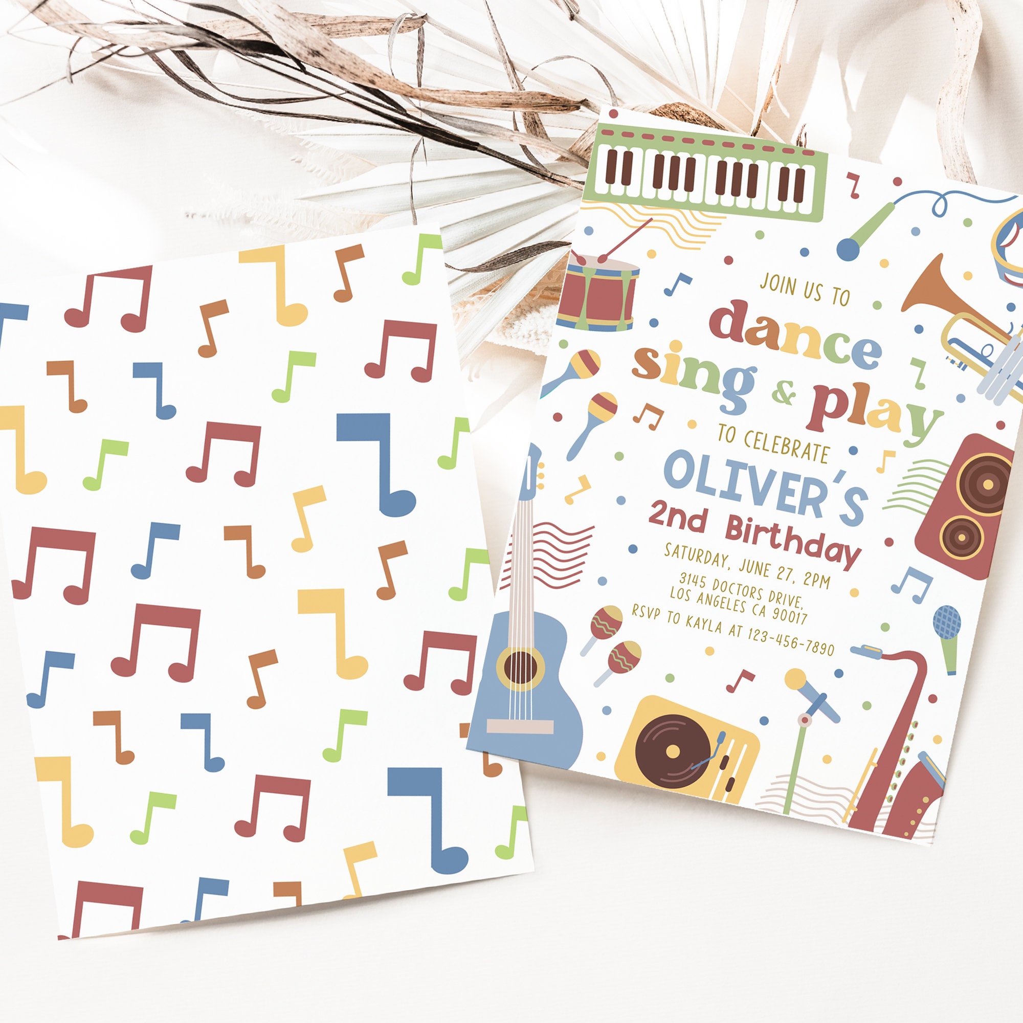 Dance Sing Play Party Invitation, Editable Music Birthday Invite, Rock ...