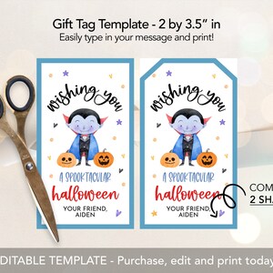 Printable Vampire Party Favor Editable Happy Halloween Gift - Etsy