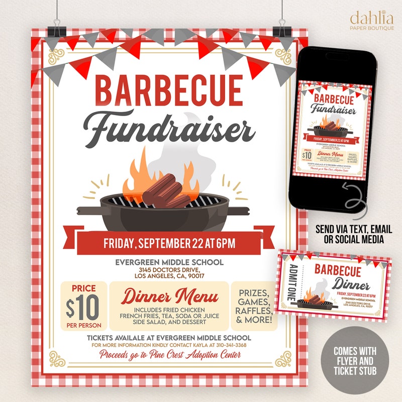 Bbq Ticket Template - Etsy