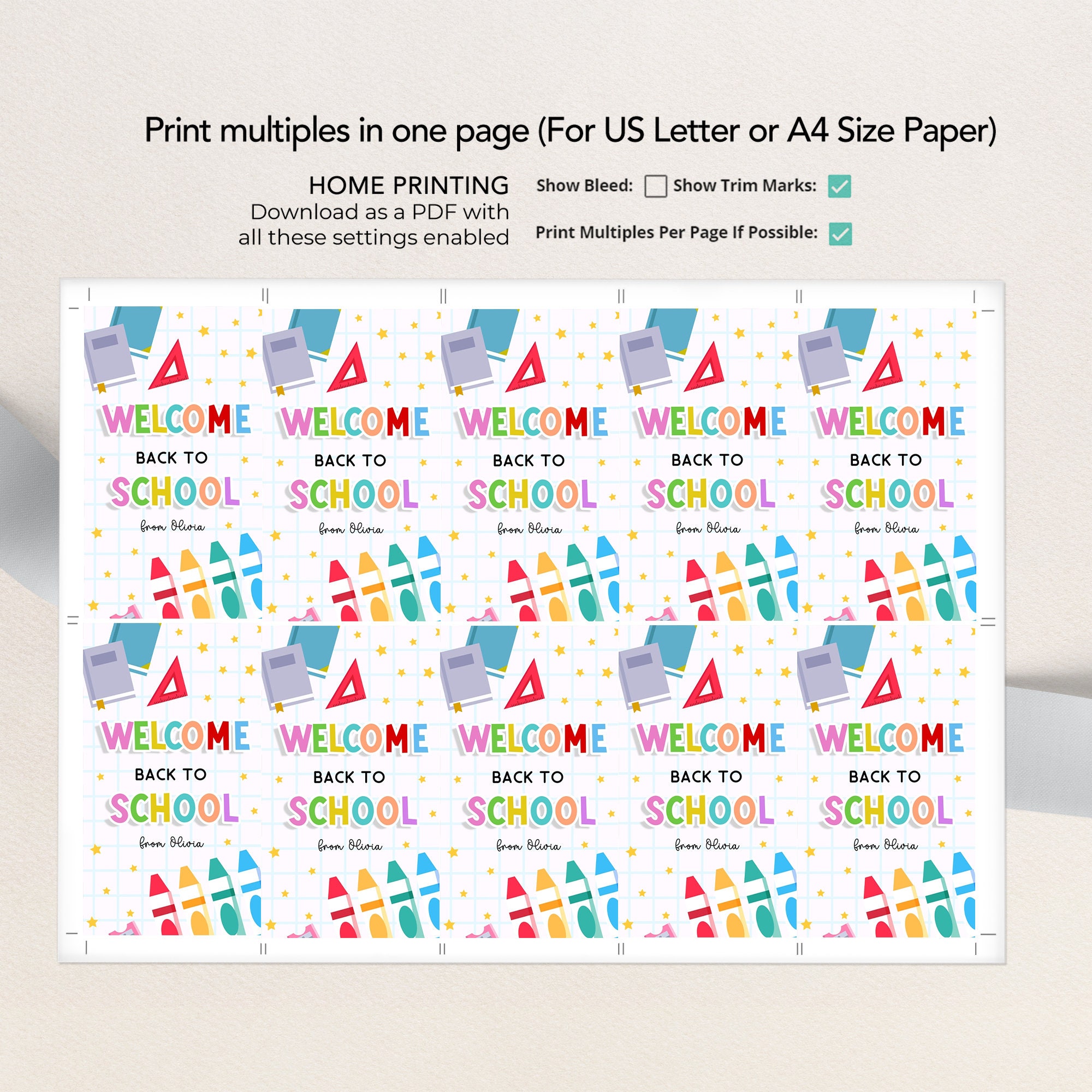Welcome Back to School Favor Tags, EDITABLE First Day of School Gift ...
