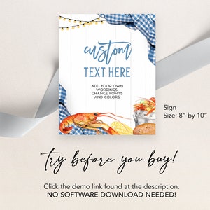Editable Seafood Boil Custom Text Sign, Let the Good Times Boil ...