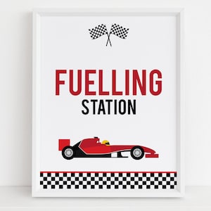 Fast One Fuelling Station Sign EDITABLE Race Car Party Decor - Etsy