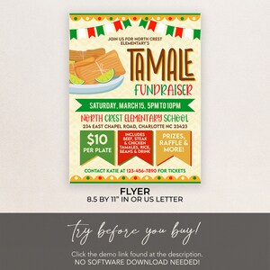 Editable Tamale Fundraiser Flyer, Tamale Sale Poster Template, School ...