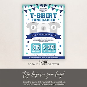 Editable T Shirt Fundraiser Flyer, Clothing T-shirt Poster Template ...