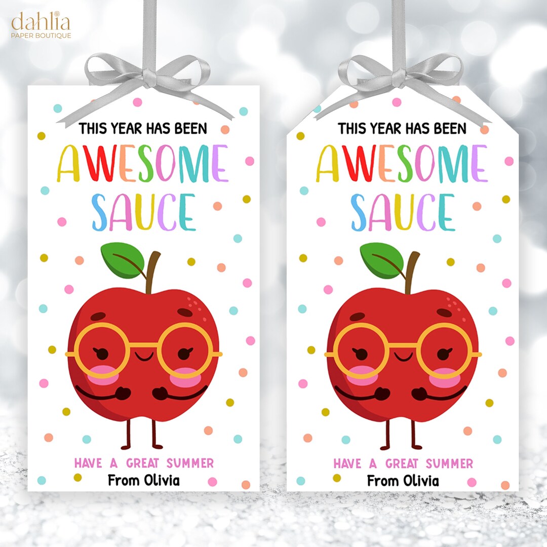 Editable Teacher Appreciation Tag, Awesome Sauce Tag, Friend Classroom ...