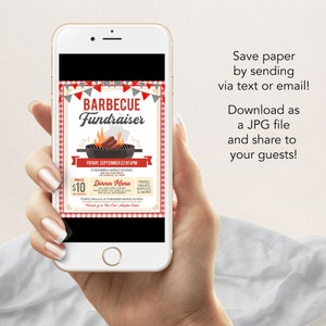Editable BBQ Dinner Fundraiser Flyer Ticket, PTA PTO School Church ...