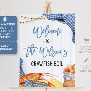 Editable Seafood Boil Custom Text Sign, Let the Good Times Boil ...