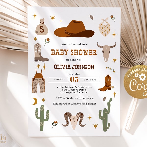 Western Baby Shower Invitations - Etsy