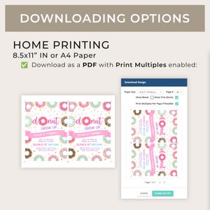 Donut Birthday Invitation, Editable Donut Birthday Invitation Template ...