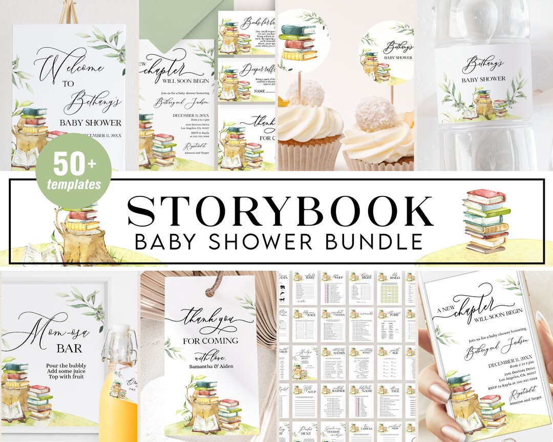 Storybook Baby Shower Bundle New Chapter Baby Shower - Etsy