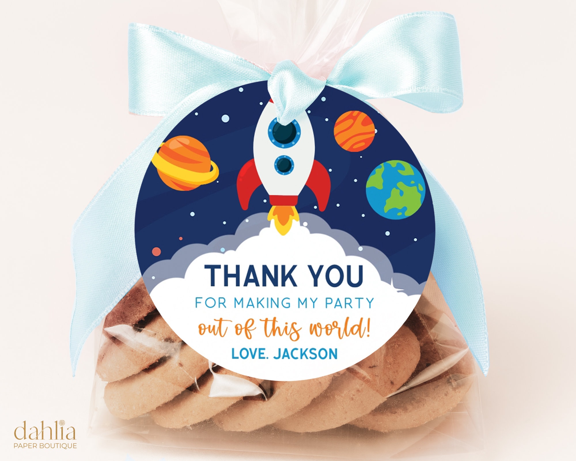 EDITABLE Space Birthday Thank You for Coming Gift Tag Galaxy - Etsy Canada