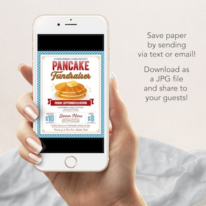 Editable Pancake Breakfast Fundraiser Flyer Ticket, PTA PTO School ...