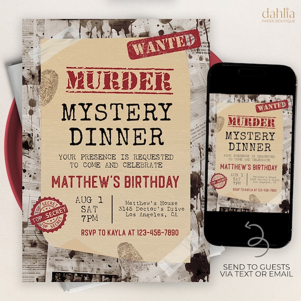 Murder Mystery Invitation - Etsy