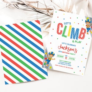 Rock Climbing Birthday Invitation, Editable Indoor Climbing Party ...