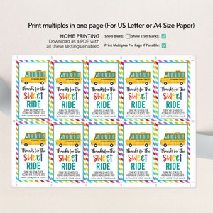 Editable School Bus Driver Favor Tags, Appreciation Week Gift Tag ...