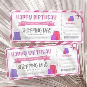 Shopping Spree Gift Certificate Template, Editable Birthday Surprise ...