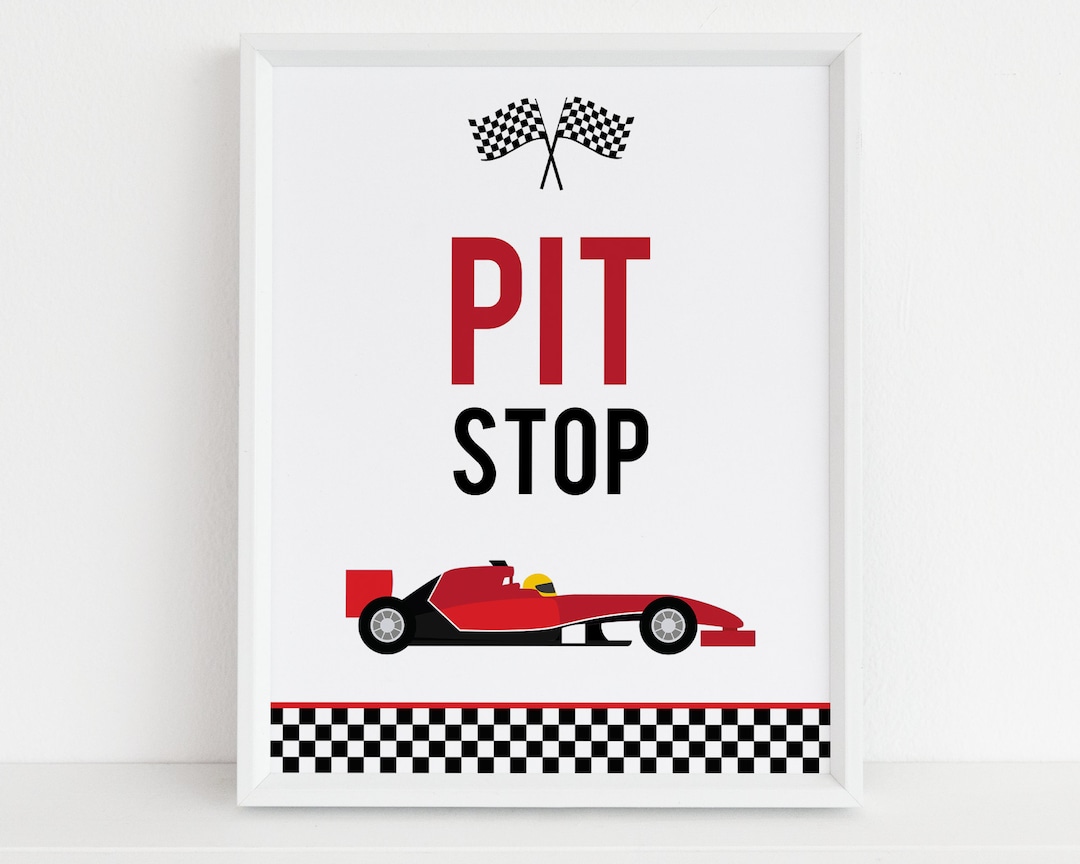 Fast One Pit Stop Custom Sign, EDITABLE Race Car Party Decor, First ...