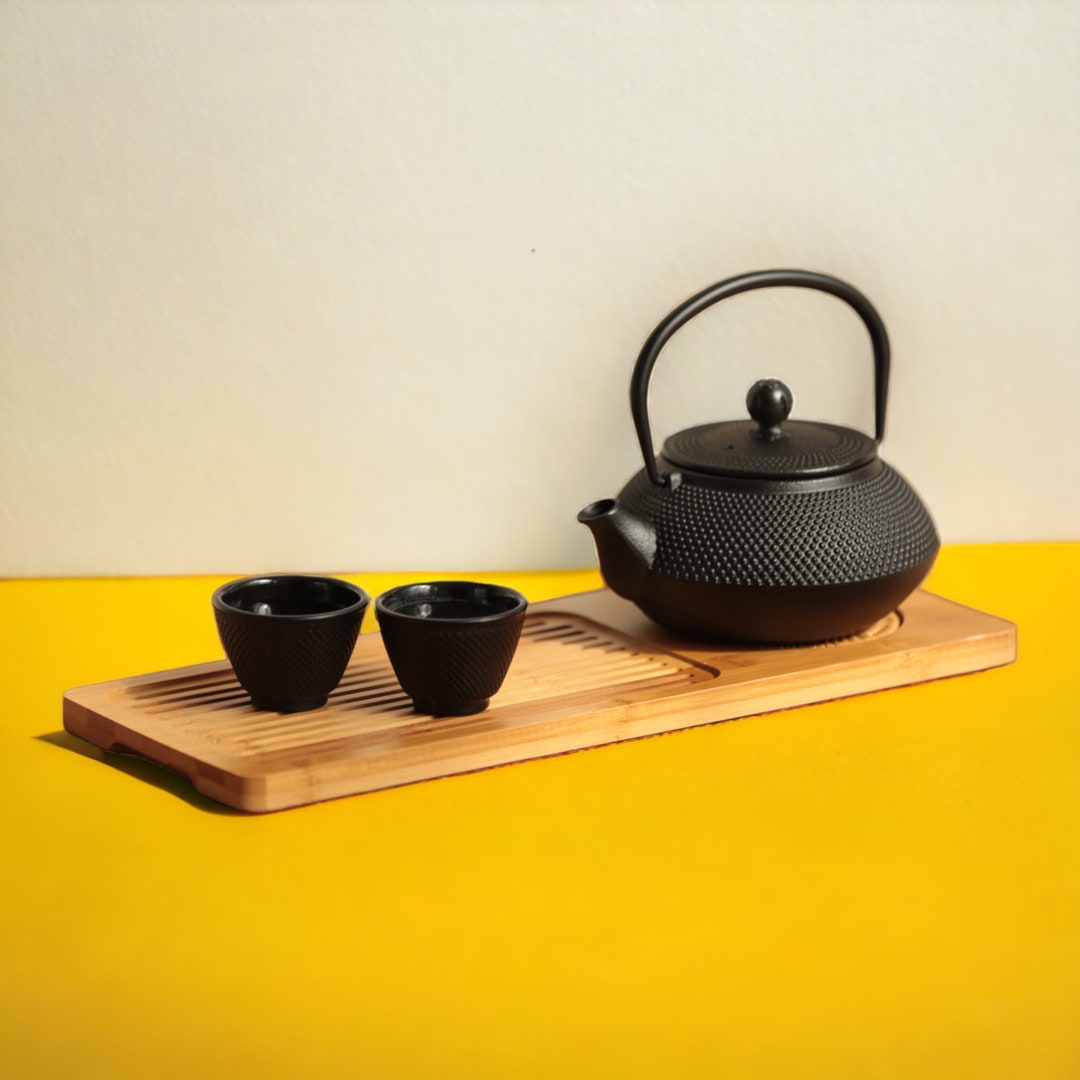 Japanese Tea Set and Cups, Cast Iron Teakettle Set With Infuser ...