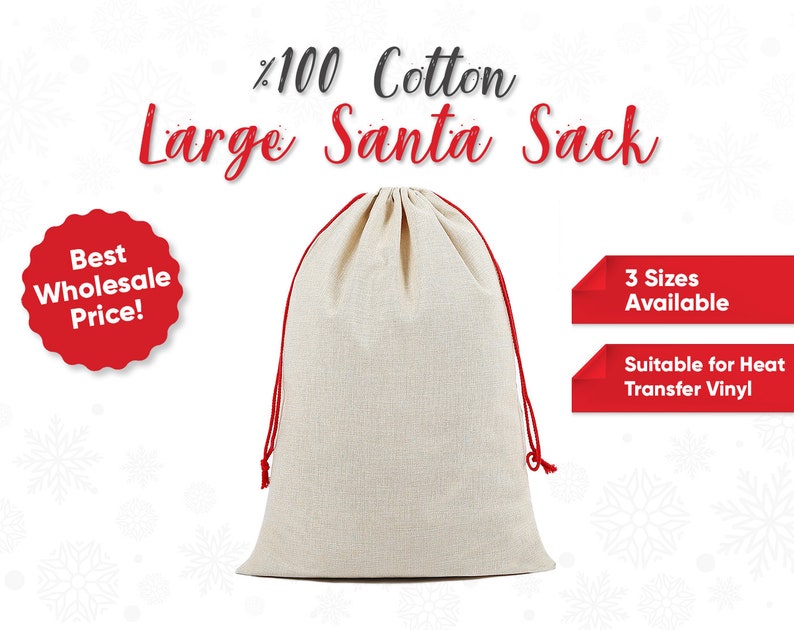 Santa Sack Christmas Sack Multiple Sizes Blank Extra Large - Etsy