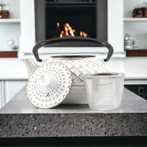 Japanese Tea Set and Cups, Cast Iron Teakettle Set With Infuser ...