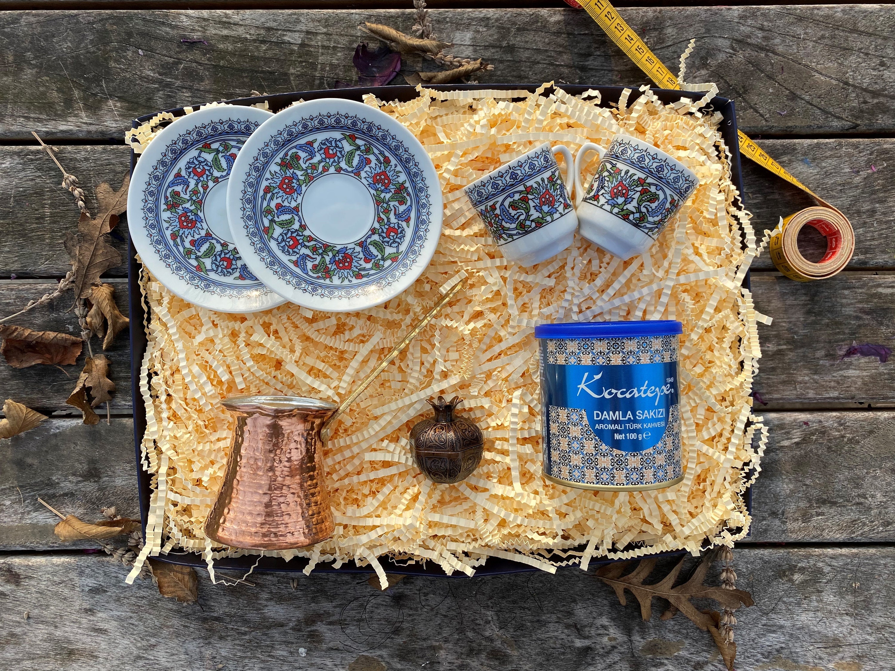 Turkish Greek Coffee Full Set With Cups Saucers Tray and Traditional ...
