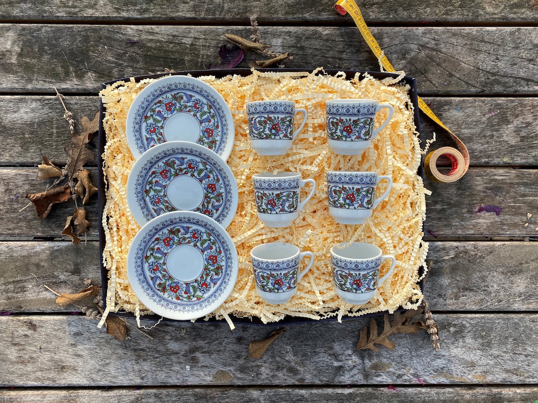 Turkish Coffee Cup Set, Ceramic Espresso Cup Set, Coffee Lovers Gift ...